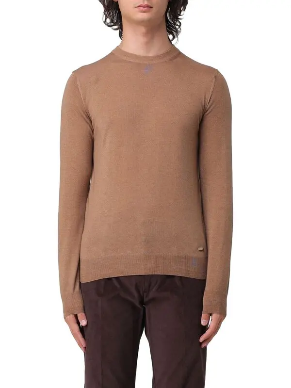 BROOKSFIELD Shawl Collar Ribbed Wool Cardigan With Buttons - Brown