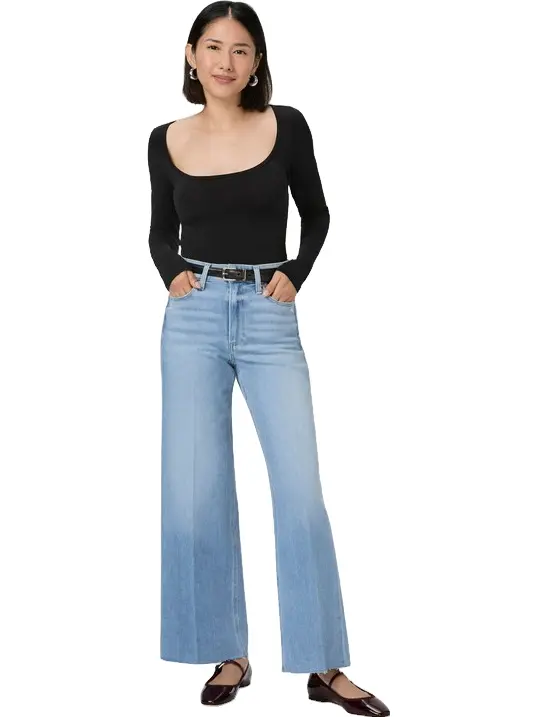 Paige Anessa Wide Leg Jean - Black