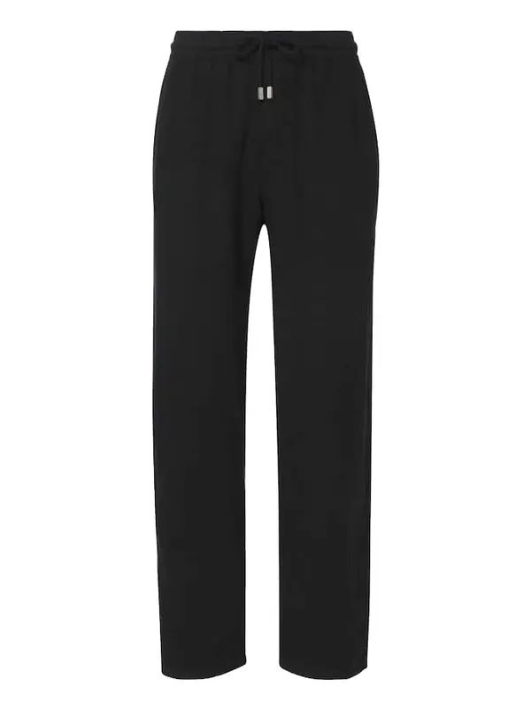 Vilebrequin Pacha Linen Wide-leg Pants - Black