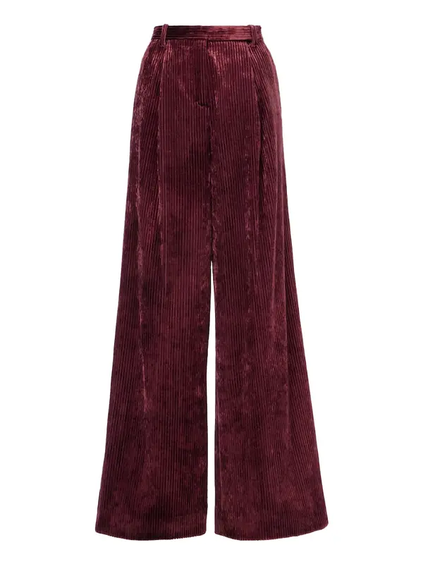 Dorothee Schumacher Mid-rise Wide-leg Corduroy Pants - Burgundy