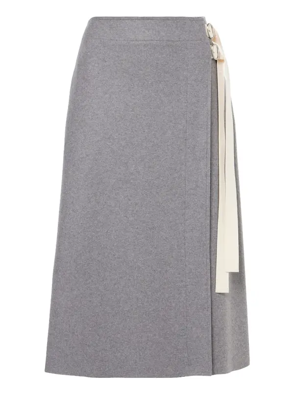 JIL SANDER Wool-blend Wrap Skirt - Grey