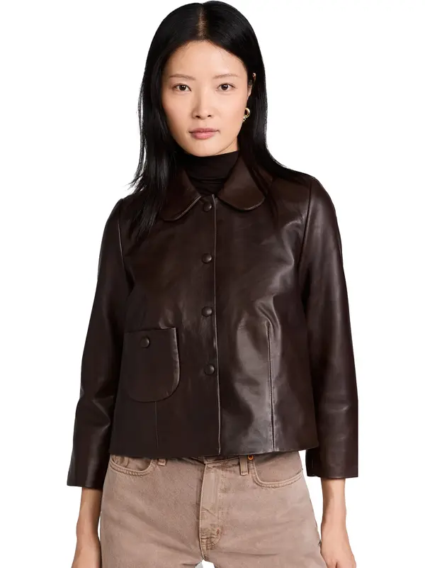 Ba&sh Milos Leather Jacket - Marron