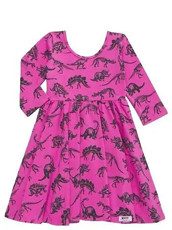 WORTHY THREADS Printed Twirly Dress - Dino
