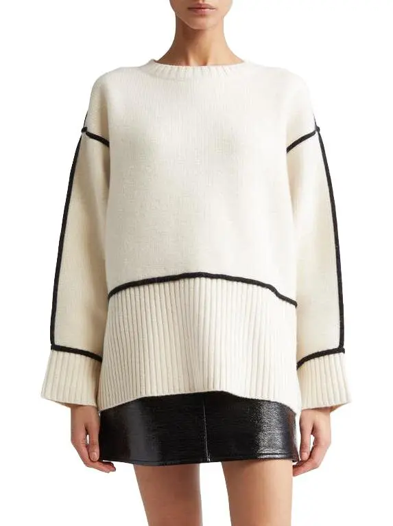 STAND STUDIO Bella Oversized Wool Sweater - Snowflake