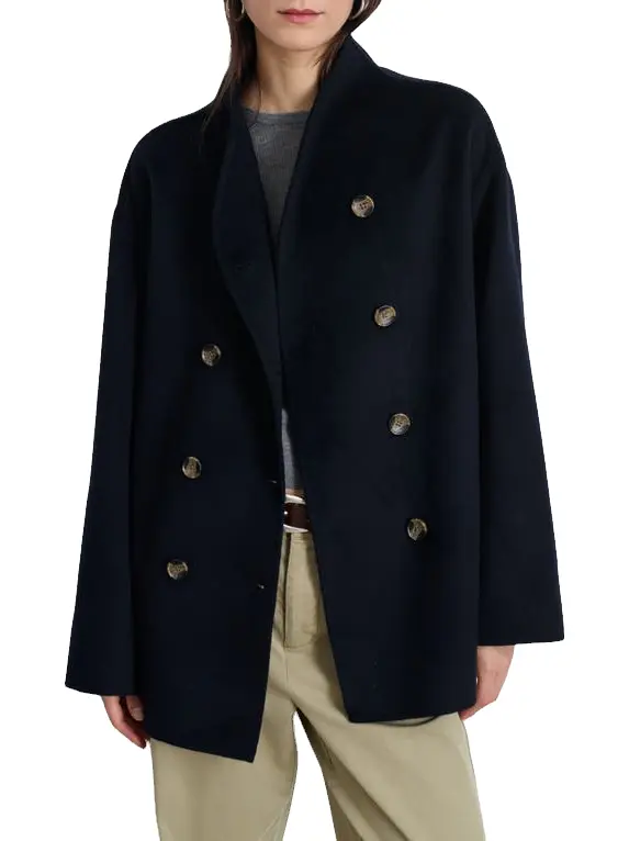 ALEX MILL Sophia Wool Blend Coat - Dark Navy