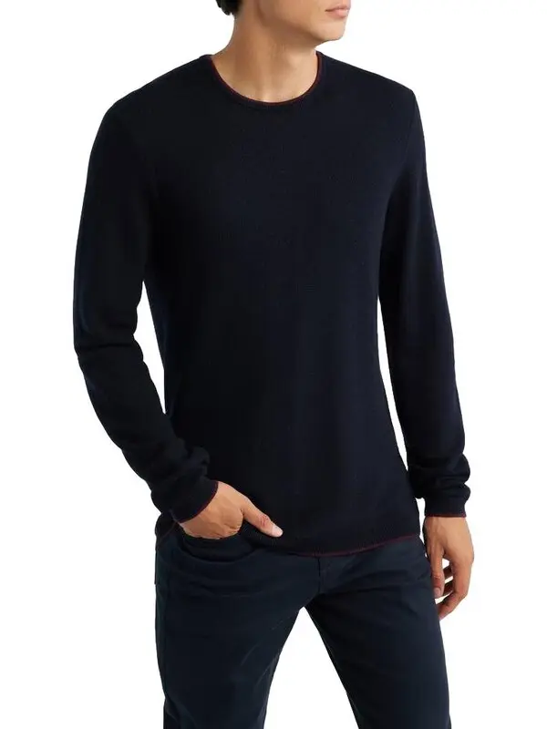 JACK VICTOR Belvedere Merino Wool Sweater - Navy