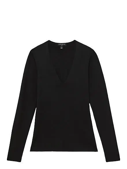 REISS X Atelier Maeve Plunge-neck Silk-blend Top - Black