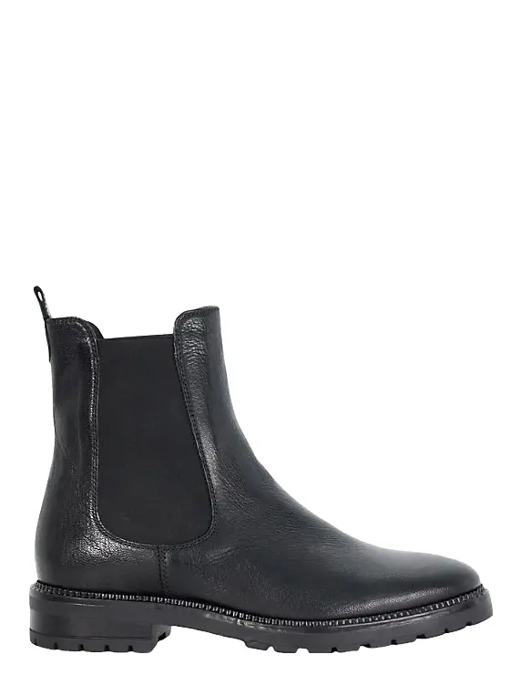 DUNE Poema Cleated-sole Leather Chelsea Boots - Black Leather
