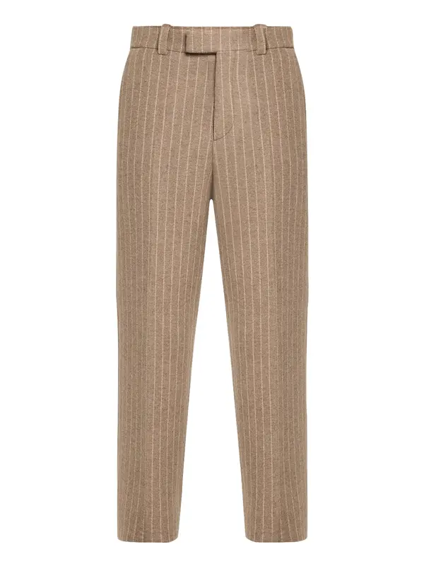 Burberry Pinstripe Wool-blend Trousers - Mink Ip Pattern
