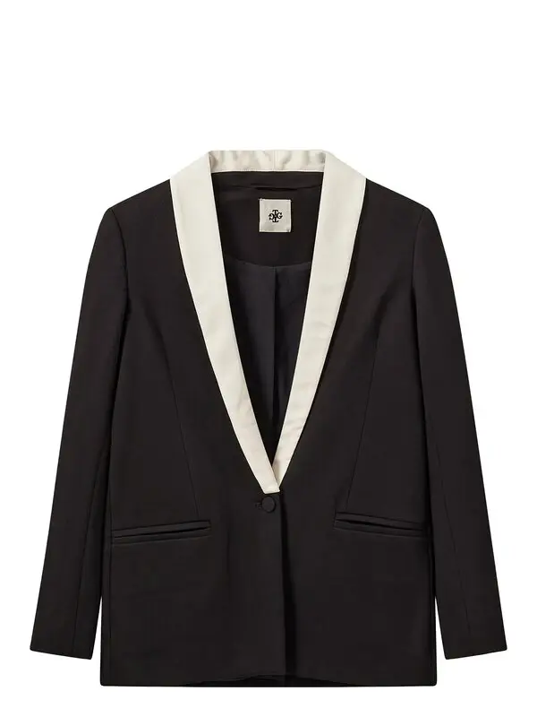 THE GARMENT Slim Fit Viscose-blend Blazer - Black
