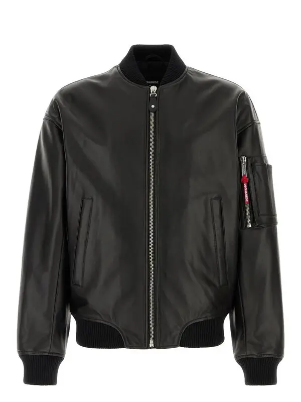 Dsquared2 Leather Jacket - Black