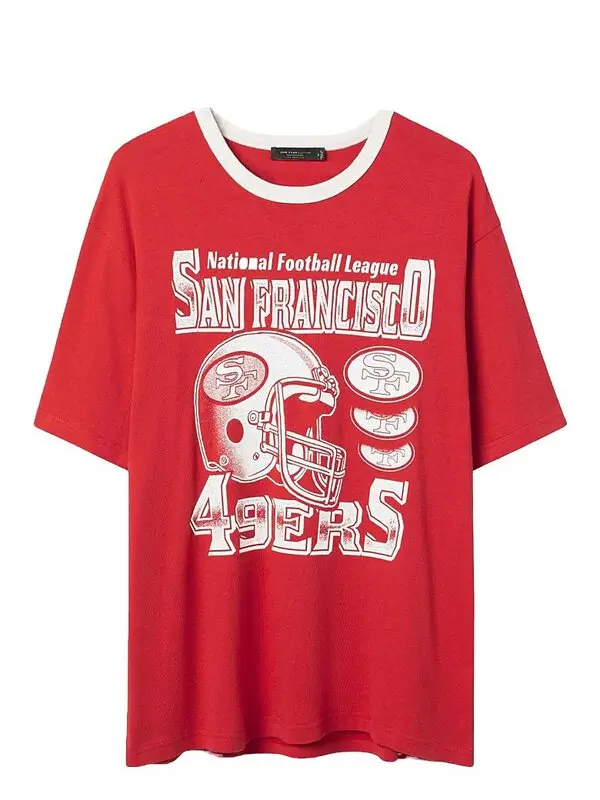 Junk Food Clothing Nfl San Francisco 49ers Oversized Ringer Tee - Licorice
