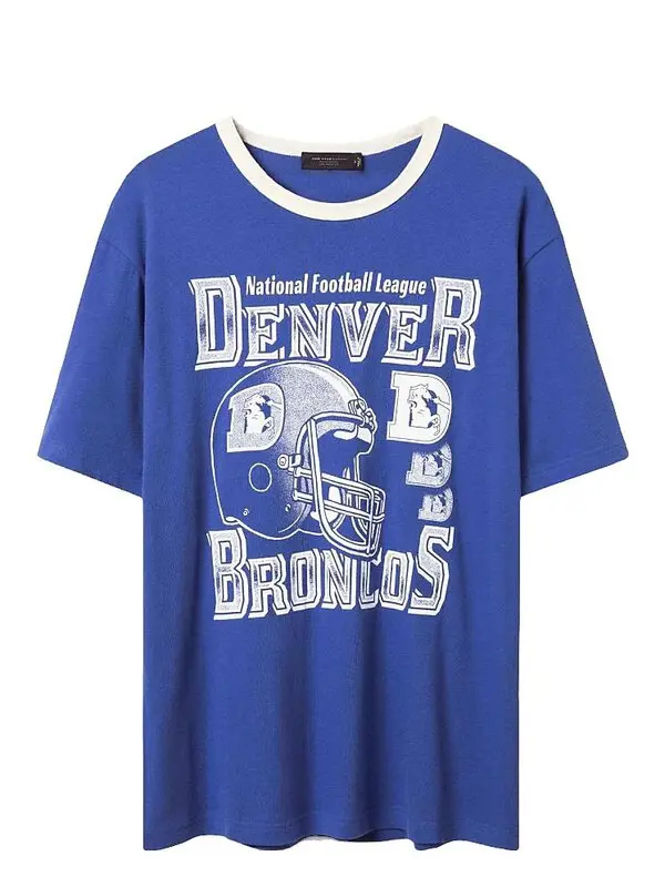 Junk Food Clothing Nfl Denver Broncos Oversized Ringer T-shirt - Liberty