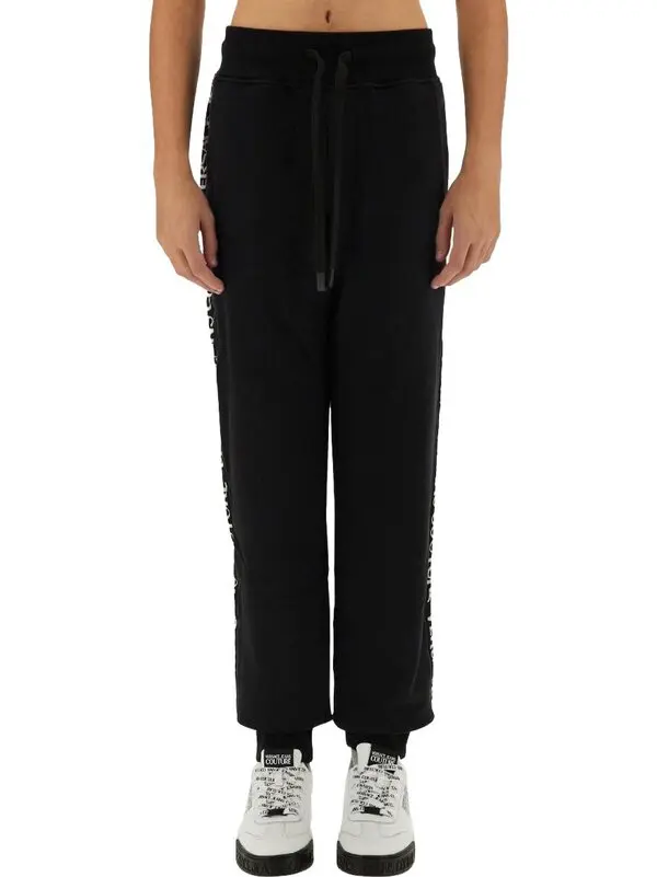 Versace Jogging Pants With Logo - Black