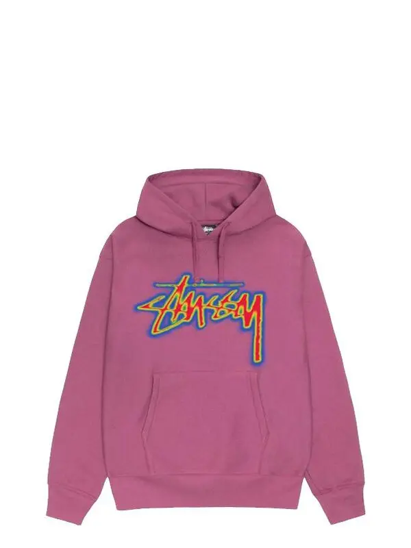StÜssy Thermal Stock Hoodie - Berry