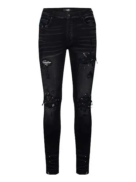 Amiri Mx1 Distressed Skinny Jeans - Black