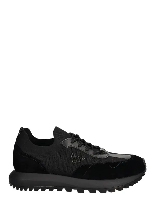 Emporio Armani Logo-plaque Sneakers - Black