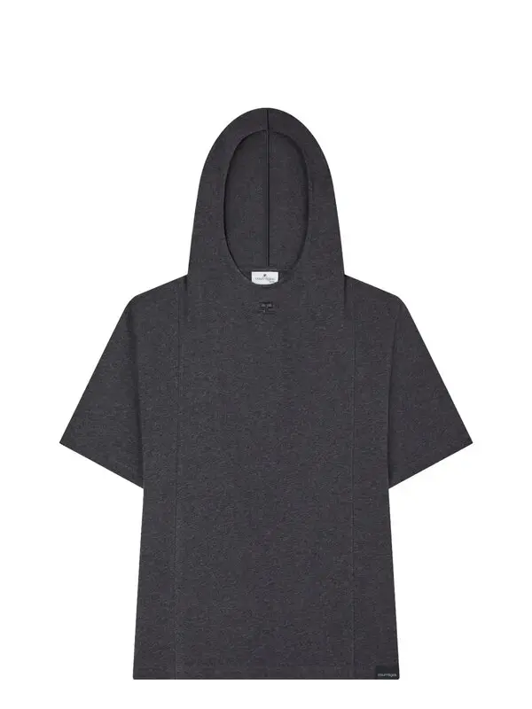 COURREGES Cotton Hooded T-shirt - Grey