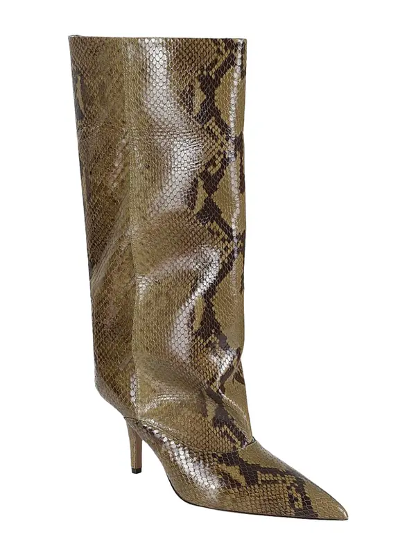Paris Texas Snake-effect Boots - Brown