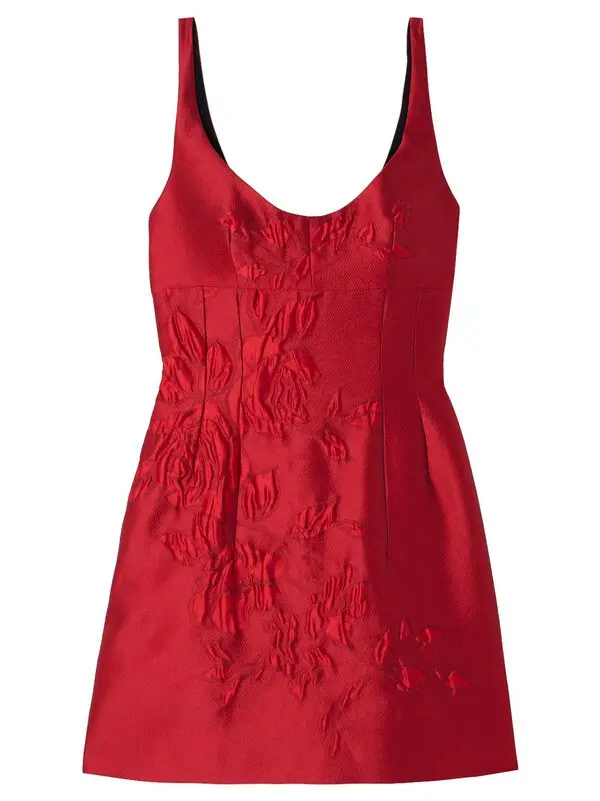 EMILIA WICKSTEAD Einna Floral Cloqué Mini Dress - Red