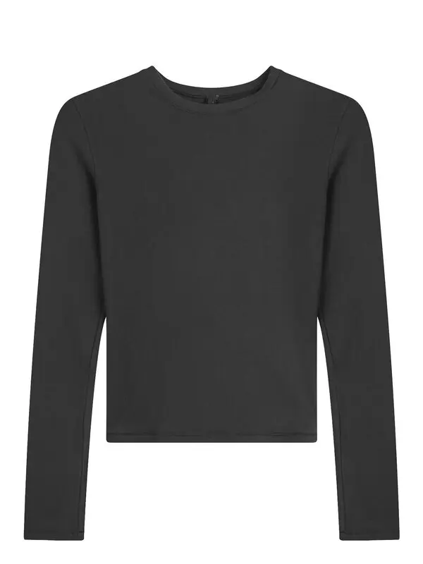 SKIMS Cotton Jersey Long Sleeve T-shirt - Soot