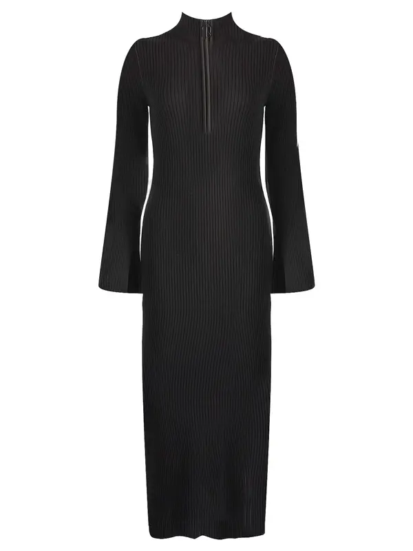 Moncler Knitted Midi Dress - Black