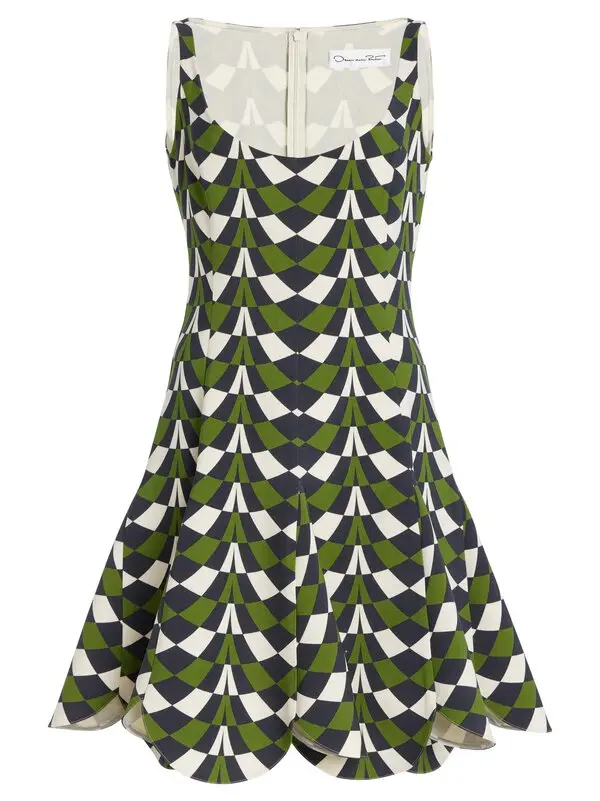 Oscar De La Renta Stretch-wool Mini Dress - Green