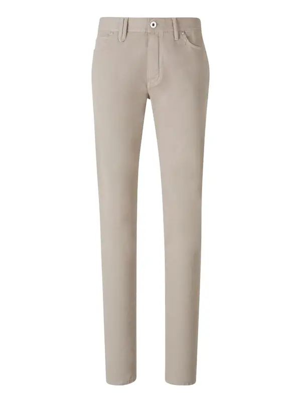 Brioni Logo-patch Straight-leg Jeans - Neutrals