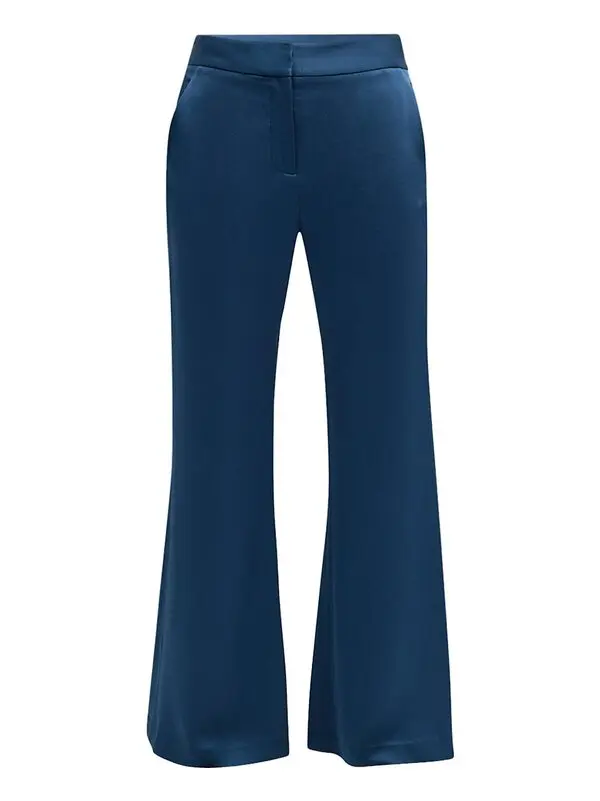 Veronica Beard Lebone Satin Trousers - Blue Stone