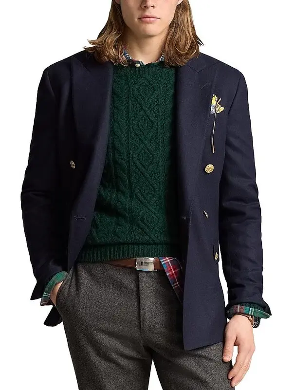 Polo Ralph Lauren Tailored Wool Flannel Blazer - Navy