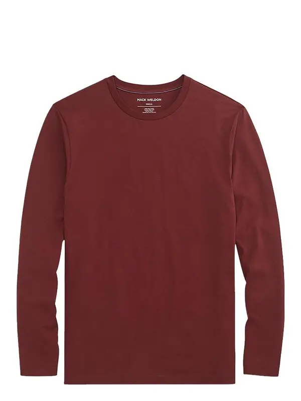 Mack Weldon Long Sleeve Pima Crewneck Tee - Aged Port