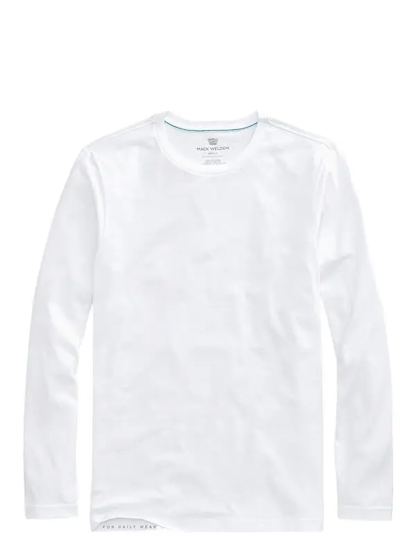 Mack Weldon Long Sleeve Pima Crewneck Tee - Bright White