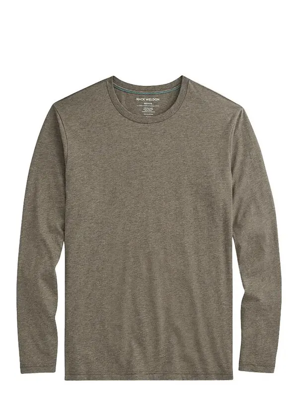 Mack Weldon Long Sleeve Pima Crewneck Tee - Sage Heather