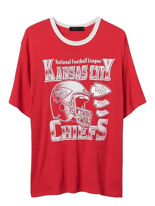 Junk Food Clothing Nfl Kansas City Chiefs Oversized Ringer Tee - Licorice