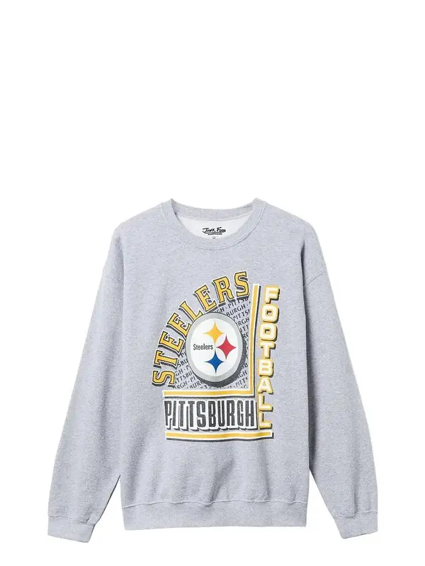 Junk Food Clothing Nfl Pittsburgh Steelers Backfield Fleece Sweatshirt - Heather Grey
