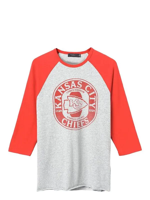 Junk Food Clothing Nfl Kansas City Chiefs Elite Raglan - Heather Grey/licorice