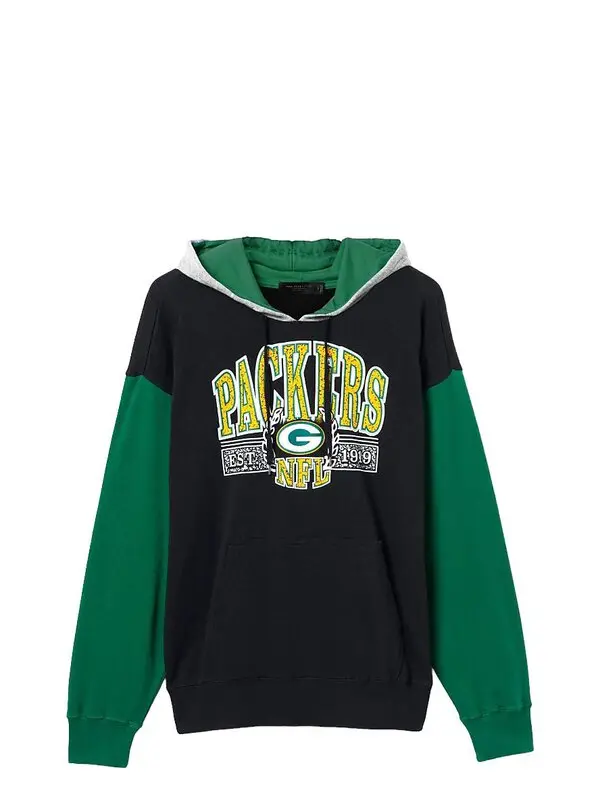 Junk Food Clothing Nfl Green Bay Packers Hoodie - Midnight/hunter/heather Grey