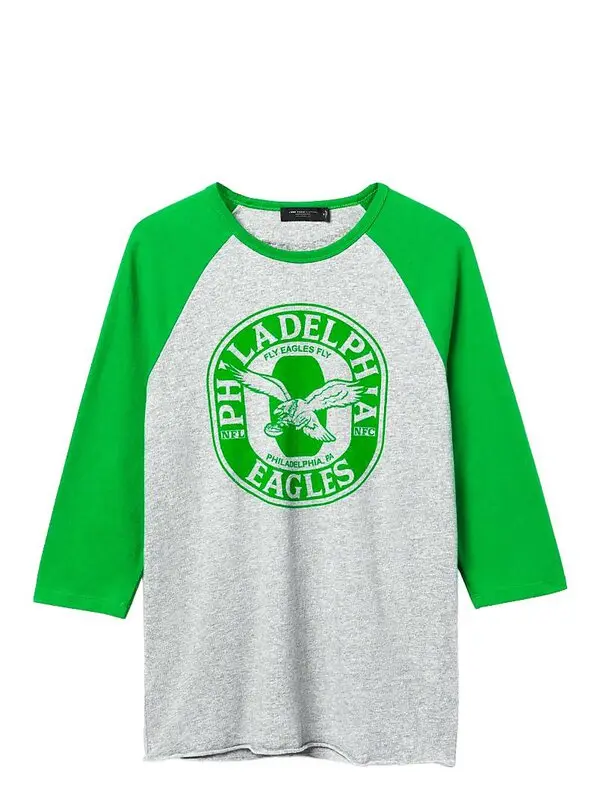 Junk Food Clothing Nfl Philadelphia Eagles Elite Raglan - Heather Grey/kelly