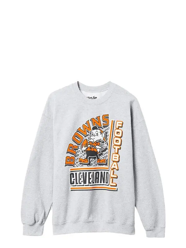 Junk Food Clothing Nfl Cleveland Browns Backfield Crew Sweatshirt - Heather Grey