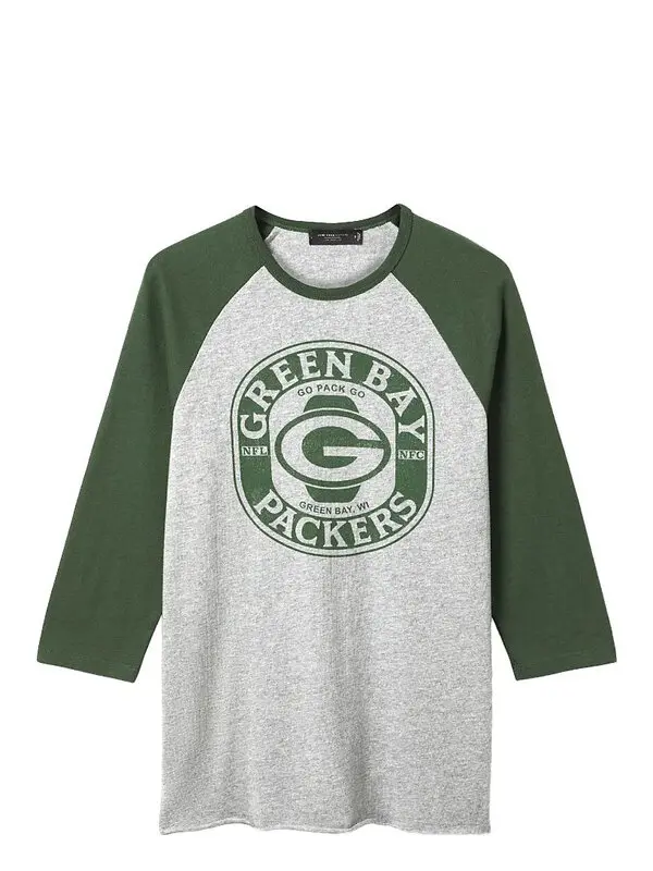 Junk Food Clothing Nfl Green Bay Packers Elite Raglan - Heather Grey/hunter