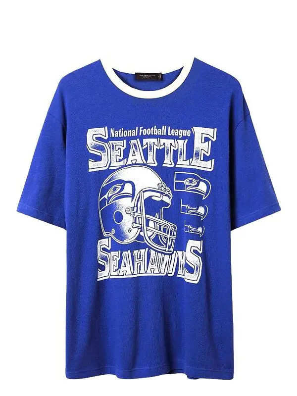 Junk Food Clothing Nfl Los Angeles Rams Oversized Ringer Tee - Liberty