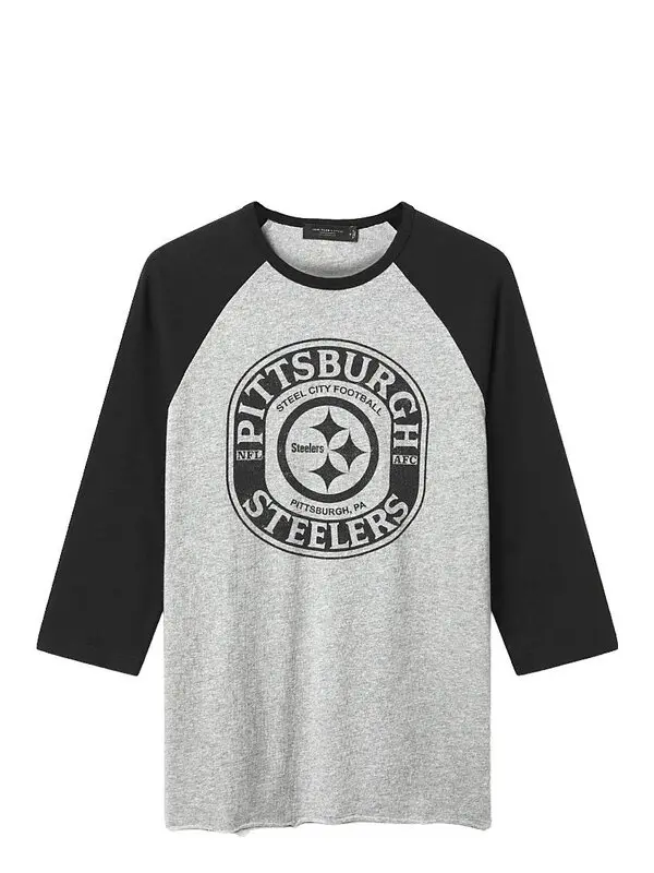 Junk Food Clothing Nfl Pittsburgh Steelers Elite Raglan Tee - Heather Grey/black