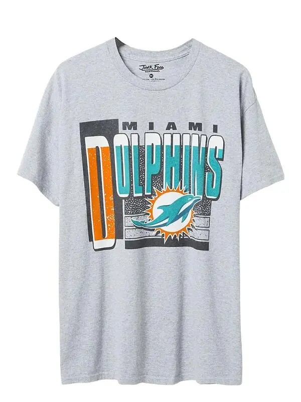 Junk Food Clothing Nfl Miami Dolphins Complete Tee - Heather Gray
