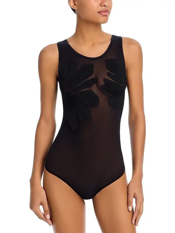 Wolford Illusion Mesh Bodysuit - Black/black