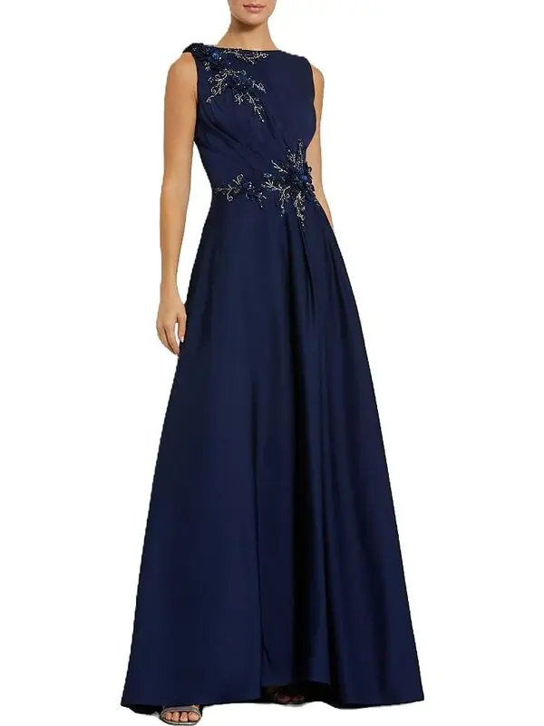 Mac Duggal Appliqued A-line Gown - Midnight
