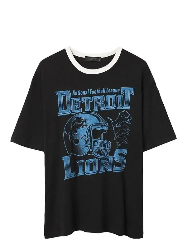 Junk Food Clothing Nfl Detroit Lions Oversized Ringer Tee - Black