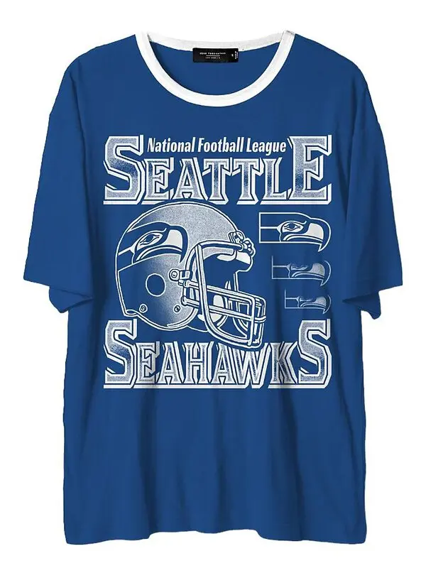 Junk Food Clothing Nfl Seattle Seahawks Oversized Ringer Tee - Liberty