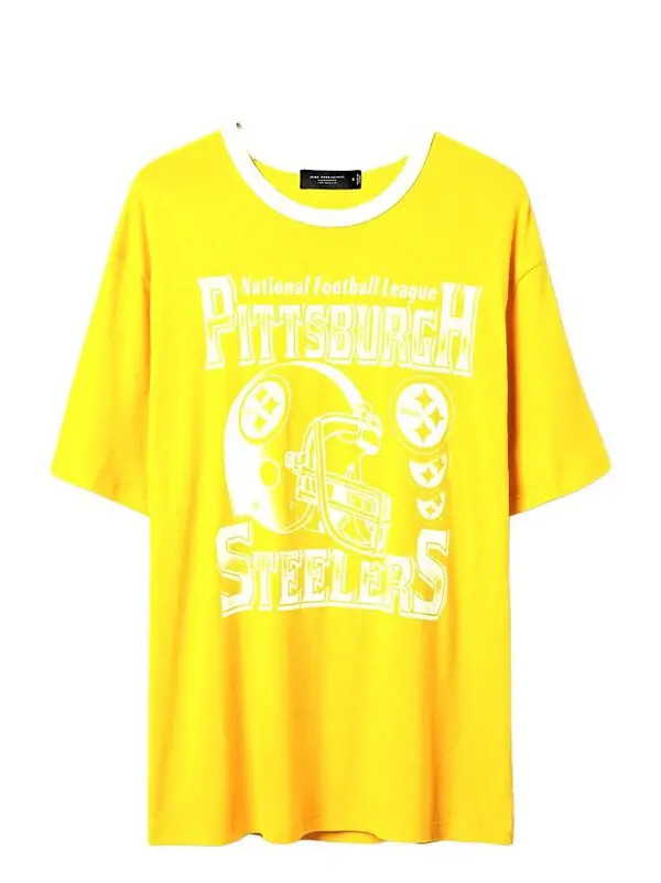 Junk Food Clothing Nfl Pittsburgh Steelers Oversized Ringer Tee - Mustard