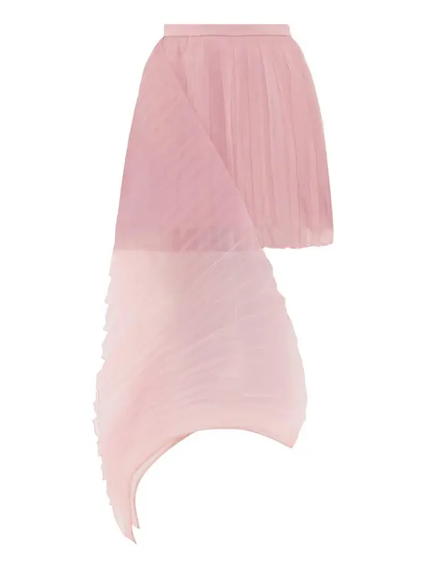 ANDREA IYAMAH Ime Asymmetric Pleated Organza Mini Skirt - Pink