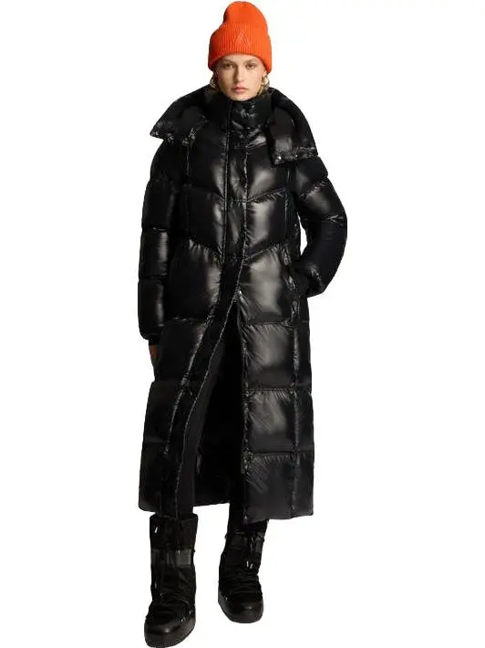 ALPENHAUS Meribel Maxi Quilted Puffer Coat - Black